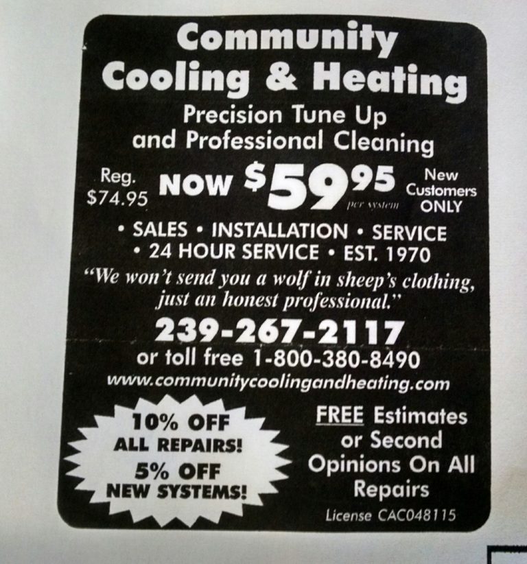 Fort Myers AC Circular Ad - Community Cooling and Heating IncCommunity ...